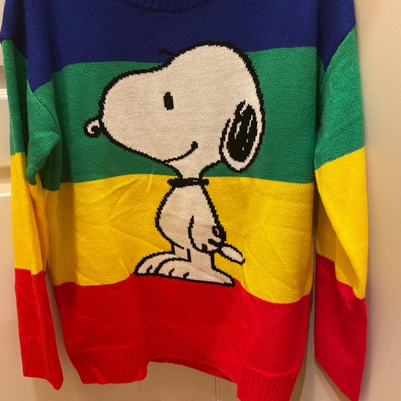 Peanuts | Sweaters | Peanuts Snoopy Sweater In Blue Green Yellow And ...